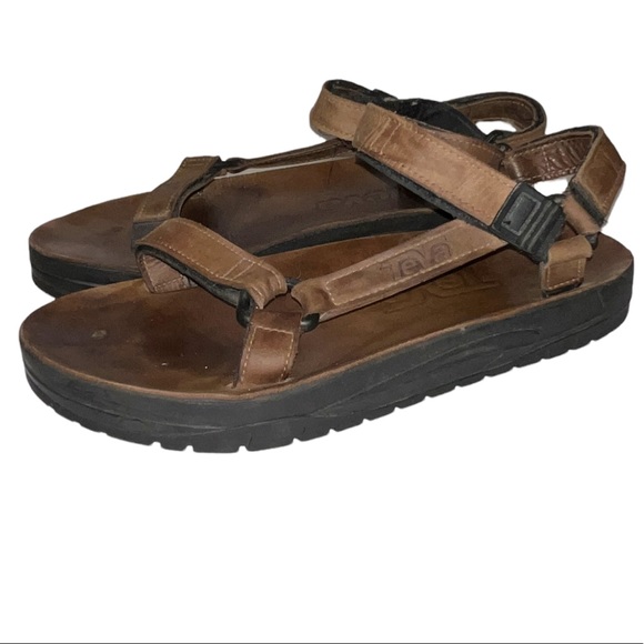 Teva | Shoes | Teva Brown Leather Sandals | Poshmark